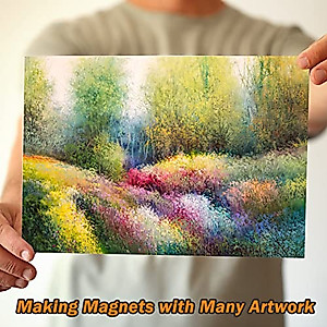 Magicfly Magnet Adhesive Sheets 8 x 10 Inch, 15 Pack Flexible Magnetic Sheets for Photos, Crafts and Die Storage, Easy Peel & Stick