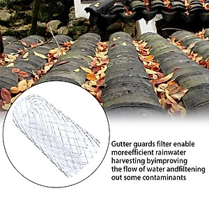 1/4pcs Roof Gutter Guard Filter,Guard Filters Debris Drain Net Cover Stops Blockage Strainer for Preventing Blockage Leaves(4pcs)