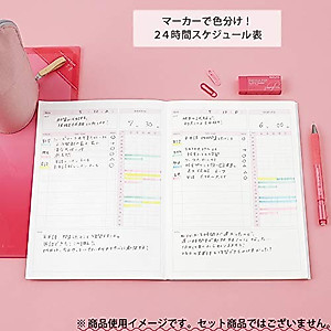 Kokuyo Campus Study Planner Notebook, Daily Ruled, A5, Light Pink, for 63 Days, Japan Import (NO-Y82MD-LP)