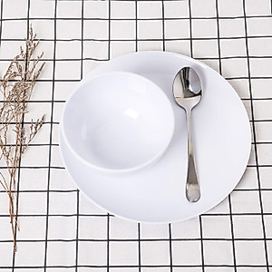 KOXIN-KARLU Melamine Plates, 10.5-inch Dinner Plates Dinnerware Dish, set of 6 White | 100% Melamine, Dishwasher Safe, BPA Free