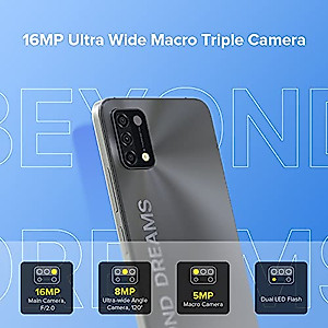 UMIDIGI A11 Cell Phone 6.53" HD+ Full Screen Unlocked Smartphone, 5150mAh Battery Android Phone with Dual SIM (4G LTE) Android 11 (4+128G, Frost Grey)