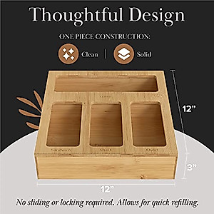 Ziplock Bag Organizer For Drawer With Hanging Strips for Drill Free Mouting | Kitchen Storage Pantry Organizer Compatible with Ziploc Hefty Suitable for Sandwich Bag Snack Quart Gallon Bags