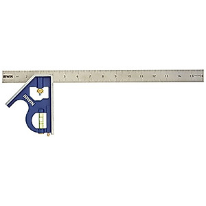 IRWIN Tools Combination Square, Metal-Body, 16-Inch (1794471), Blue
