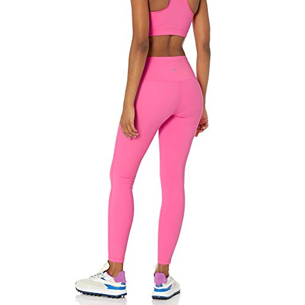 Amazon Essentials Women's Active Sculpt Mid Rise Full Length Legging (Available in Plus Size), Bright Pink, Small