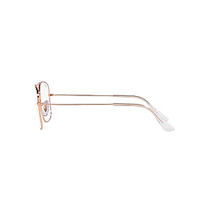 Ray-Ban RX6499 Square Prescription Eyewear Frames, Rose Gold/Demo Lens, 55 mm