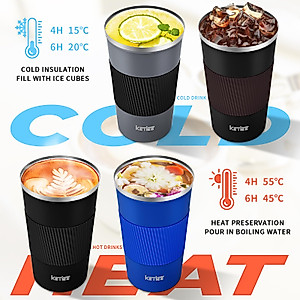 KETIEE Travel Coffee Mug Spill Proof 12oz, Insulated Coffee Mug to Go, Thermo Hot Coffee Tumbler, Reusable Coffee Cups with Seal Lid, Vacuum Stainless Steel Coffee Travel Mugs for Hot/Ice Coffee Tea