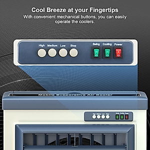 KEGIAN 4800CFM Evaporative Air Coolers, Swamp Cooler with Continuous Auto Fill, 120° Oscillating, 3-Speed Mode, Air Cooler, Portable Cooler Fan for Indooor Outdoor Patio Garage Commercial Use 41''