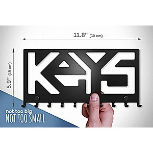 SirHoldeer Key Rack for Wall, Black Key Holder for Wall Decorative, Metal Wall Decor for Office, Hallway, Entryway, Key Hooks Hanging Keys, Small Key Hanger for Wall, Modern Farmhouse Decor