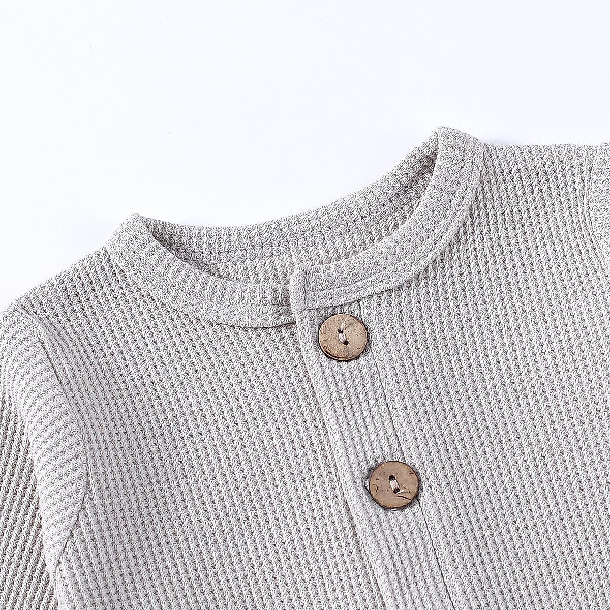 Yookoom Baby Boys Girls 2 Pack Solid Romper Ribbed Long Sleeve One-Piece Knit Cotton Jumpsuit Outfits Clothes,Blue+Gray,3-6M