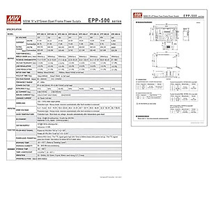 TorqCali EPP-500-12 500W 12V 41.6A Open Frame PSU, 80-264VAC, PF>0.98, 5x3, Reliable Industrial Grade for DIY Electronics, Robotics, 3D Printers, Makers