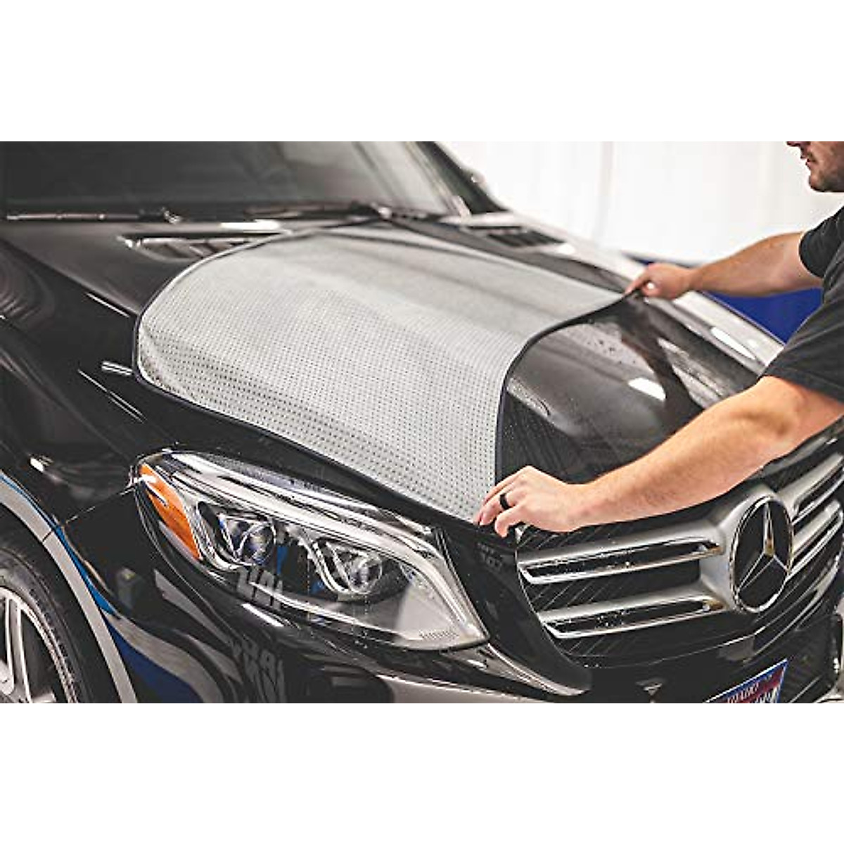 The Rag Company - The Big One - Waffle-Weave Microfiber Drying Towel; Super Absorbent for Car Washes, Detailing, and More; Buttersoft Suede Edges; Scratch-Free, 450GSM, 25in x 40in, Grey