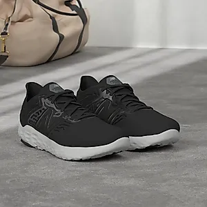 New Balance womens Fresh Foam Beacon V3 Running Shoe, Black/White, 10.5 US