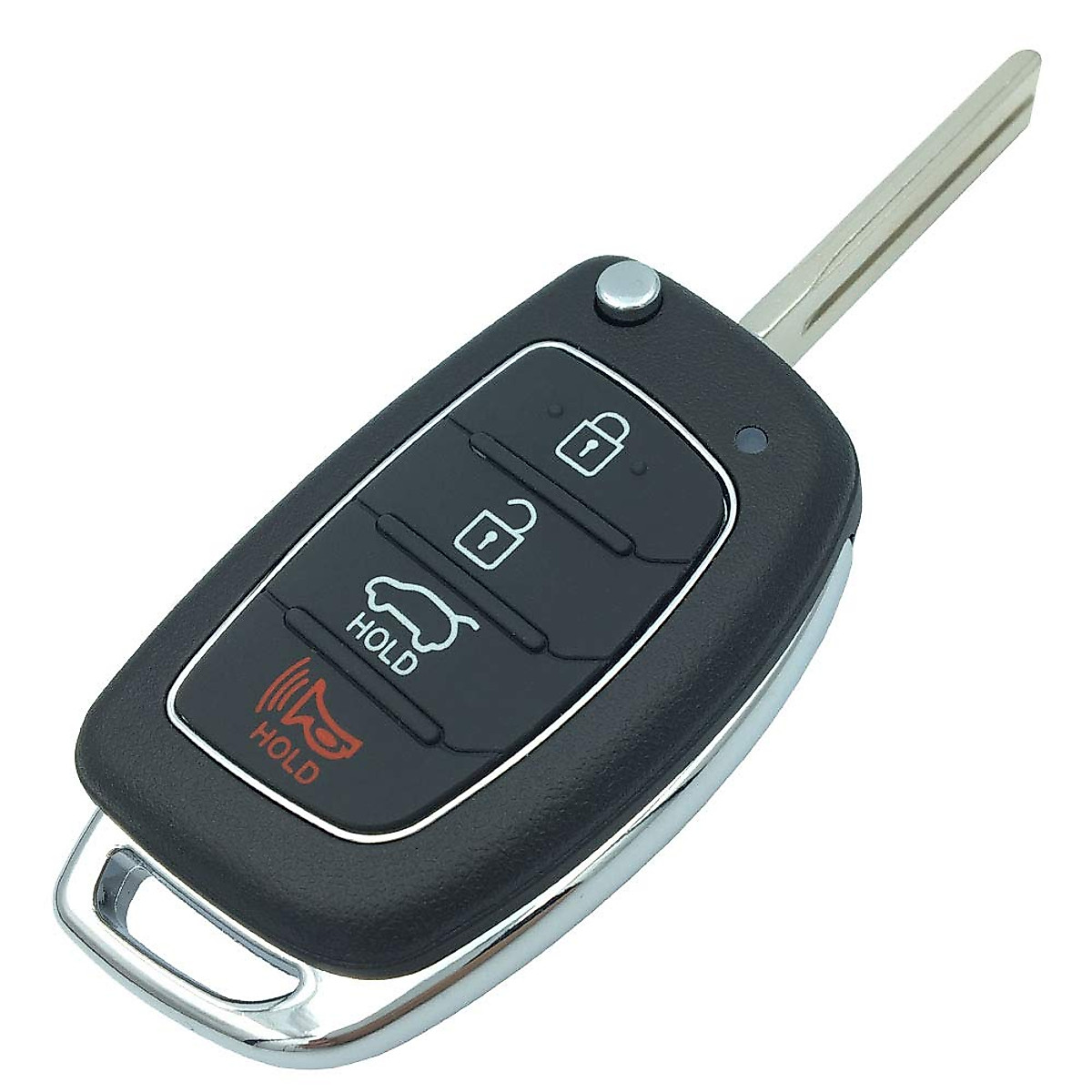 Replacement Uncut Key Remote Fob Case 4 Buttons fit for Hyundai Sonata Santa Fe Flip Key Remote Control Key Fob Shell