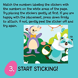 Funny Easter Bunny - My Very First Sticker by Number Activity Book for Kids, Includes Pull-Out Pages and 300 Stickers, Toddlers and Kids