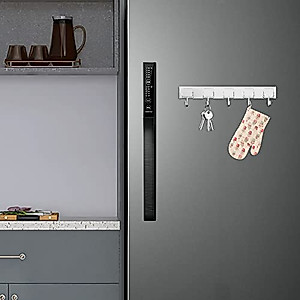 MAGTSMEI Coat Rack Wall Mount, Magnetic Hooks Heavy Duty with 5 Metal Hooks, Coat Rack for Hanging Clothes Keys Hat Purse, Magnetic Hooks for Metal Door, Refrigerator, 1 Pack Coat Hook (Silver)