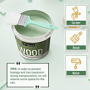 DWIL Matte Finish Furniture Paint - 16 Oz Wood Paint for Cabinets, Doors, Tables, and Dressers Refinishing - Water-Based, Non-Toxic & Odorless, Easy to Apply(Black)-With Tools