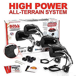 BOSS Audio Systems PHANTOM900 Motorcycle Weatherproof Bluetooth Speaker System - 3 Inch Speakers, Built-In Amplifier, Built-in Bluetooth, Volume Control, Great for ATVs and All 12 Volt Vehicles