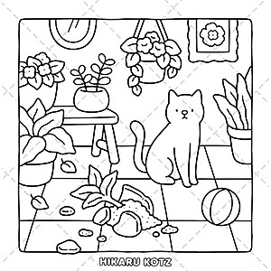 Cat Moments: Meow Life Coloring Book for Adults and Teens