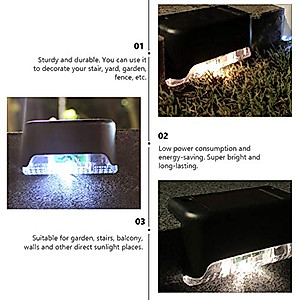 Cabilock Solar Led Lantern 4pcs Led Solar Lights for Fence Solar Powered Steps Light Outdoor Led Lamp Decks Walkway Patio Stair Garden Rail Backyard Fences Post Lamp Wall Sconces Lamp