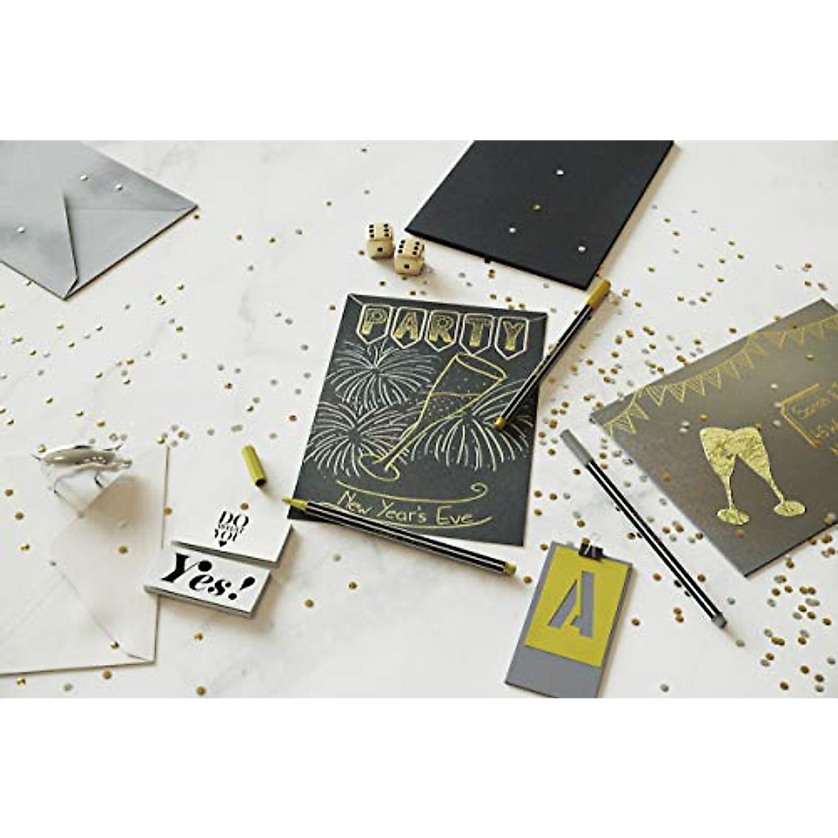 STABILO Metallic Premium Felt Tip Pen Pen 68 Metallic - Gold/Silver/Copper, Set of 3