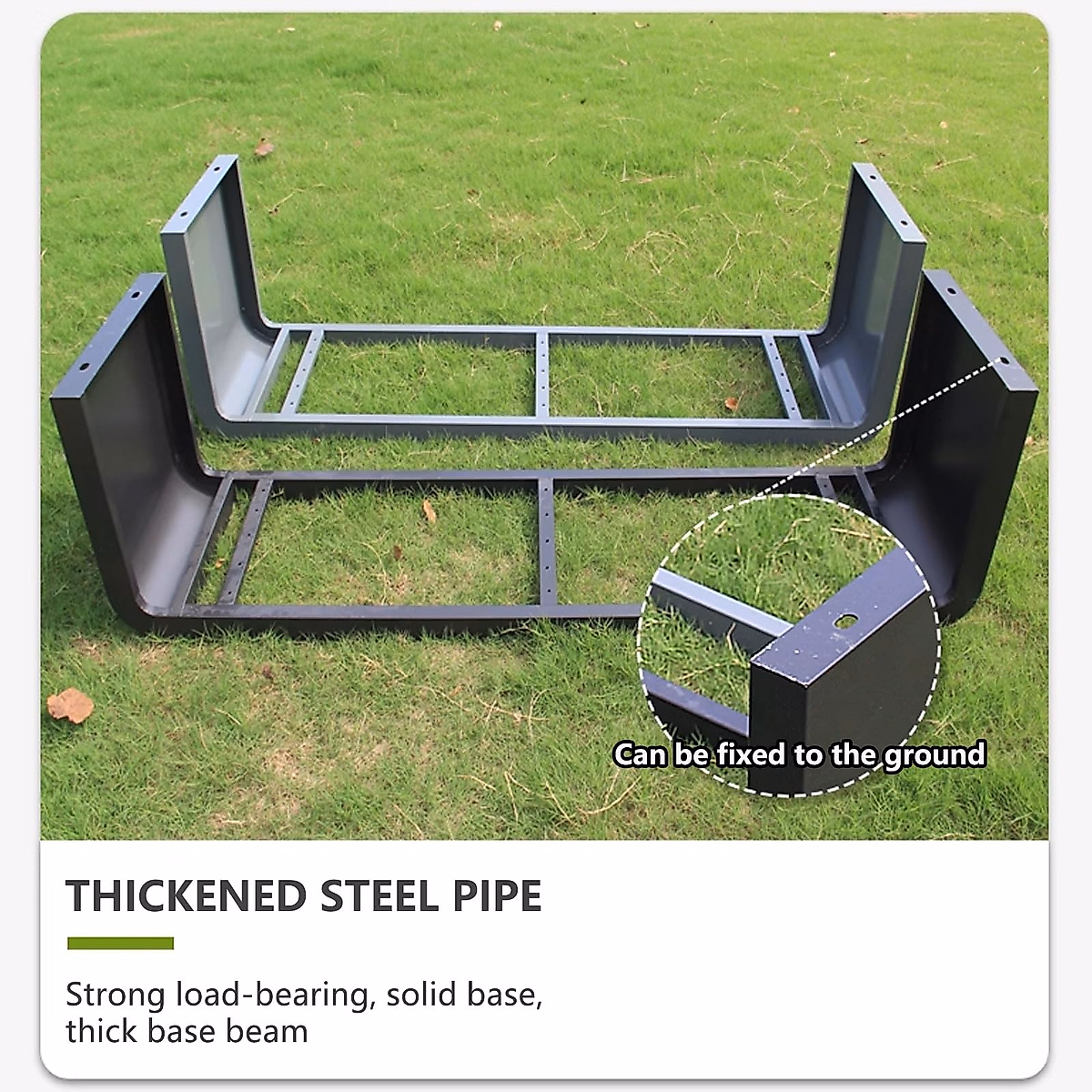 Generic Modern Outdoor Benches Weatherproof Backless Front Porch Bench Metal Garden Benches for Outdoors Sturdy Steel Frame Patio Benches for Outdoors, Backyard, Lawn(Black,100cm(39.37in))