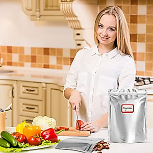 120 pcs Mylar Bags for Food Storage- Food Storage Bag with Oxygen Absorbers(300cc) - 1 Gallon( 20 pcs), 2 Quart(25 pcs), 1 Quart(35 pcs), 1/2 Pint( 40 pcs) with 125 labels - Heat Resalable Mylar Bags - Leak-proof Smell Proof Bags