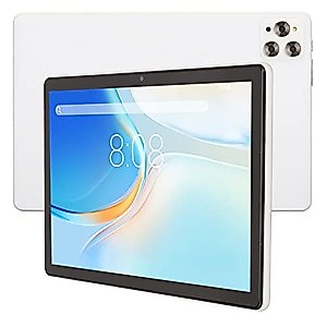 Gaming Tablet, IPS Screen Octa Core Processor 4G 100-240V Development Tablet White for Android 11 for Reading (White)