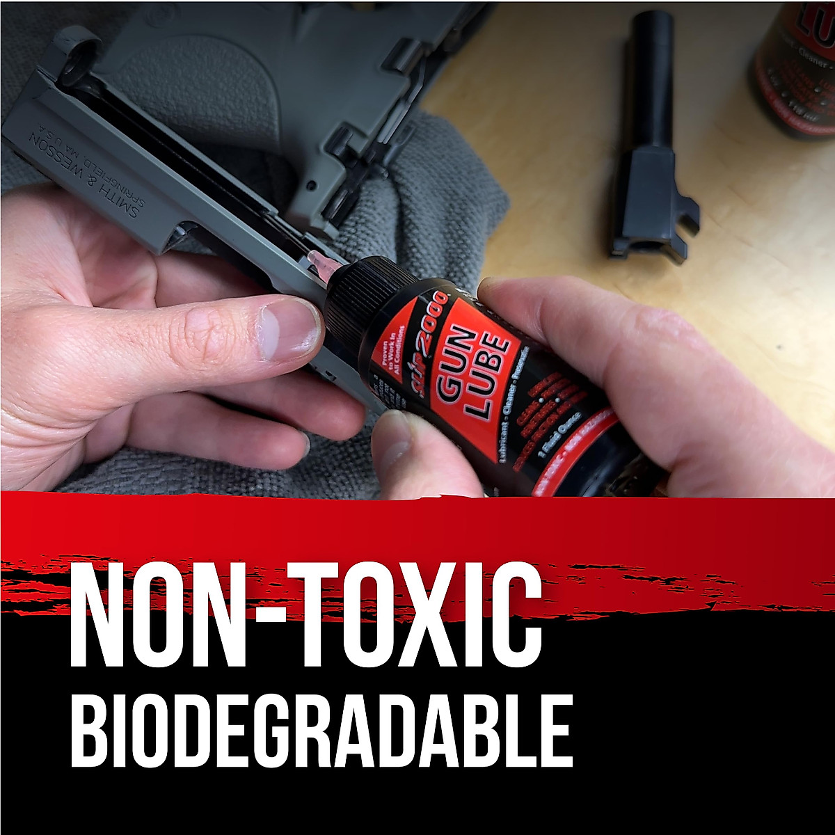 Slip 2000 Gun Lube, 100% Pure Synthetic CLP, Performs in All Conditions, Gun Lubricants for Peak Performance, Eliminates Excessive Wear, For Shotguns, Rifles and Pistols, 4-Ounce Squeeze Bottle