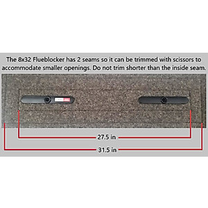 Flueblocker for 8"X32" Chimney Flue – Chimney Sheep Fireplace Draft Stopper Plug Replacement Damper Fireplace Tool – Better Than Inflatable Pillow or Balloon–Save Energy Block Odor & Debris