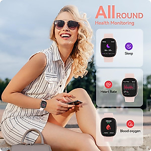 anyloop Fitness Tracker Watch with 24/7 Heart Rate Blood Oxygen Monitor, 1.69" Large Screen Activity Tracker with Pedometer, Sleep Monitor, Calories & Step Counter, Sports Smart Watch for Women Men