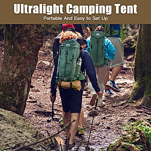 Night Cat Ultralight Tent 1 Person for Professional Backpacker Hiker 2 LBS Backpacking Bivvy Ground Tent Heavy Rain Waterproof Trekking Pole Not Included