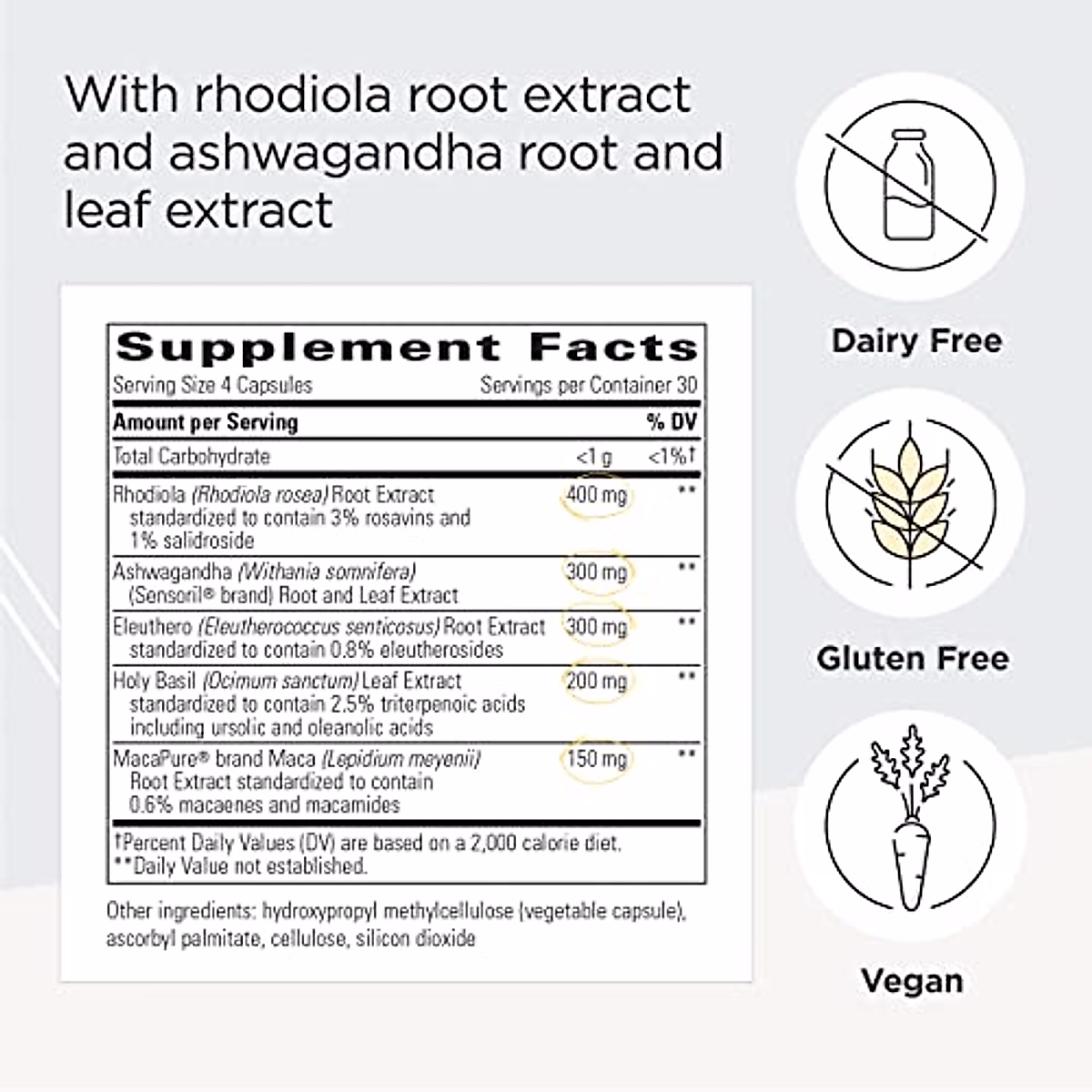 Integrative Therapeutics HPA Adapt - Supports Healthy Stress Response* - with Ashwagandha, Maca, Holy Basil & Rhodiola - Gluten Free - Soy Free - 120 Vegan Capsules