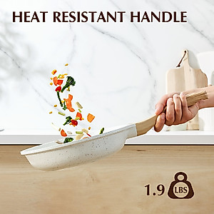 SENSARTE Nonstick Ceramic Frying Pan Skillet with Lid, 8 Inch Omelet Pan, Healthy Non Toxic Chef Pan, Induction Compatible Egg Pan with Heat Resistant Handle, PFAS-Free