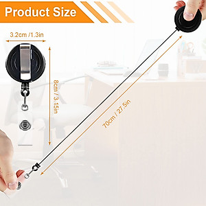 100 Pack Retractable Badge Reel Clips with 100 Pack Vertical ID Card Holders Retractable Badge Holders with Clip ID Badge Clips with Name Card Holder for Nurses Office School,Black