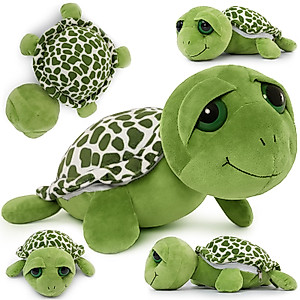 Karister 4Pcs Turtle Stuffed Animals with Babies Inside Shell,Sea Turtle Plush Toy 14'',Stuffed Turtle for Kids,Plush Turtle for Birthday Christmas or Baby Shower,Turtle Pillow,Tortoise Plush Toys