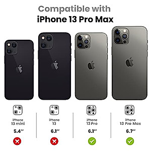 Tensea [3Pcs] for iPhone 13 Pro / 13 Pro Max Camera Screen Protector, Tempered Glass Film Camera Cover Lens Protector, HD Clear, Full Edge to Edge, Case Friendly for iPhone 13Pro / 13 ProMax 6.7"