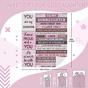 Pozevan Goddaughter Gifts from Godmother Godfather, Baptism Gifts for Girl, Birthday Gifts for Goddaughter, Goddaughter Baptism Gifts, God Daughter Gifts from Godmother, Blanket (60x50 Inches)