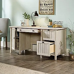 Sauder Costa Computer Desk, Chalked Chestnut finish
