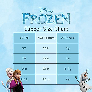 Disney Girls' Frozen Slippers - Plush Fuzzy Elsa and Anna Slippers with Non-Skid Soles (Toddler/Little Kid), Size 9/10, Purple Blue Glitter