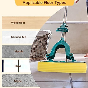 PVA Sponge Roller Mop Head Refills, Sponge Mop Head Replacement Super Absorbent Roller Mop Refill Sponge Mop Head Refill PVA Foam Professional Mop Head for Home Cleaning Tool, Yellow, Set of 2