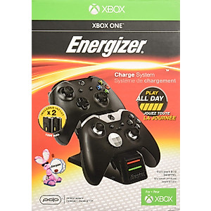 PDP Gaming Energizer Dual Controller Charging System, Two Rechargeable Battery Packs: Black - Xbox One