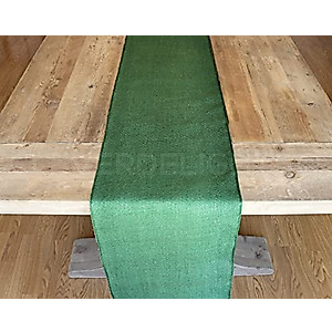CleverDelights 14" Green Burlap Roll - Finished Edges - 10 Yards - Jute Burlap Fabric