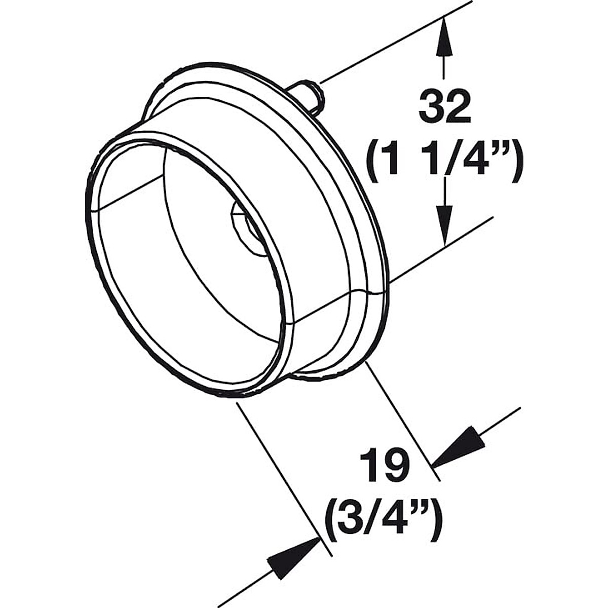 1 Pair for 1 5/16" Diameter Closet Rod Wardrobe Tube End Supports (Polished chrome)