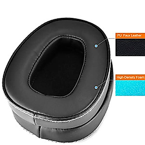 Defean 1 Pairs Black Ear Pads Ear Cushion Cover with Tape Compatible with Skullcandy Crusher Over Ear Wired Built-in Amplifier and Mic Headphone
