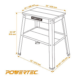 POWERTEC Universal Tool Stand with MDF Split Top and WEN Bench Grinder Stand with Water Pot