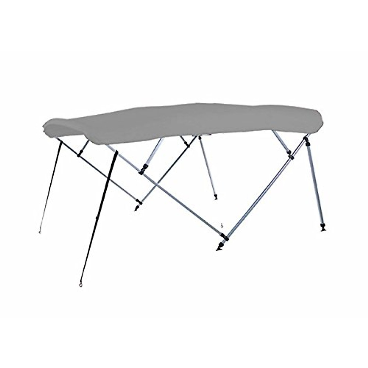 STOPBYUS 7.6 oz Gray 4 Bow Square Tube Boat Bimini TOP Without Running Light Cutout Sunshade Compatible for Sweetwater 2017 F All Years