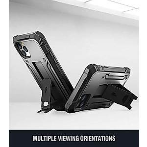 Poetic iPhone 11 Pro Rugged Case with Kickstand, Full-Body Dual-Layer Shockproof Protective Cover, Built-in-Screen Protector, Revolution Series, for Apple iPhone 11 Pro (2019) 5.8 Inch, Black