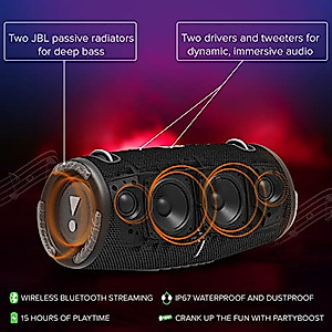 JBL Xtreme 3 Portable Bluetooth Speaker - Powerful Sound & Deep Bass - IP67 Waterproof - Pair with Multiple Speakers - Wireless Bluetooth Speaker Bundle with Megen Protective Hardshell Case (Black)