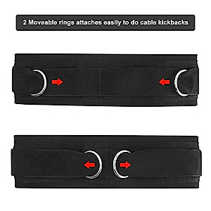 HYVAWO Waist Belt Neoprene Padded Gym Pulley Strap with Rings for Cable Machines Fitness Exercise Speed Agility Resistance Training