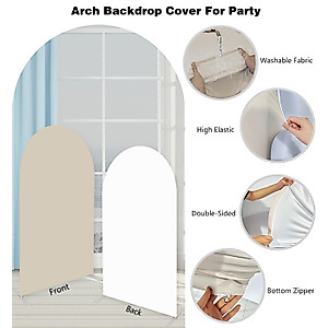 Iydamc Pastel Burnt Orange Arch Backdrop Covers Stretchy Arched Stand Cover for Parties Decoration Baby Bridal Shower Birthday Wedding Party Props NO-377-4x7ft